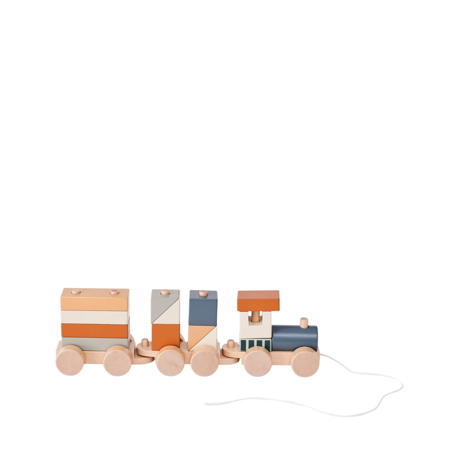 Kids Concept Block Train Brown Tones
