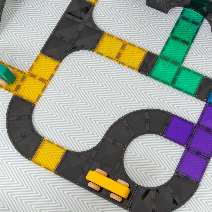 Connetix Magnetic Tiles Roads Ramps and Intersections Pack - 16 Pieces