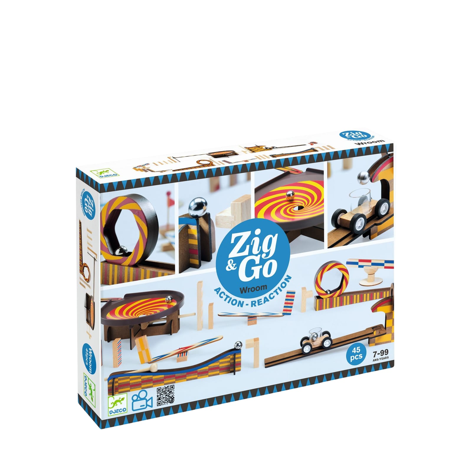 Djeco Zig and Go Construction Game - Wroom 45 Pieces