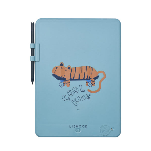 Liewood Zora Magic Drawing Board 10 Inch - Tiger Beach Blue