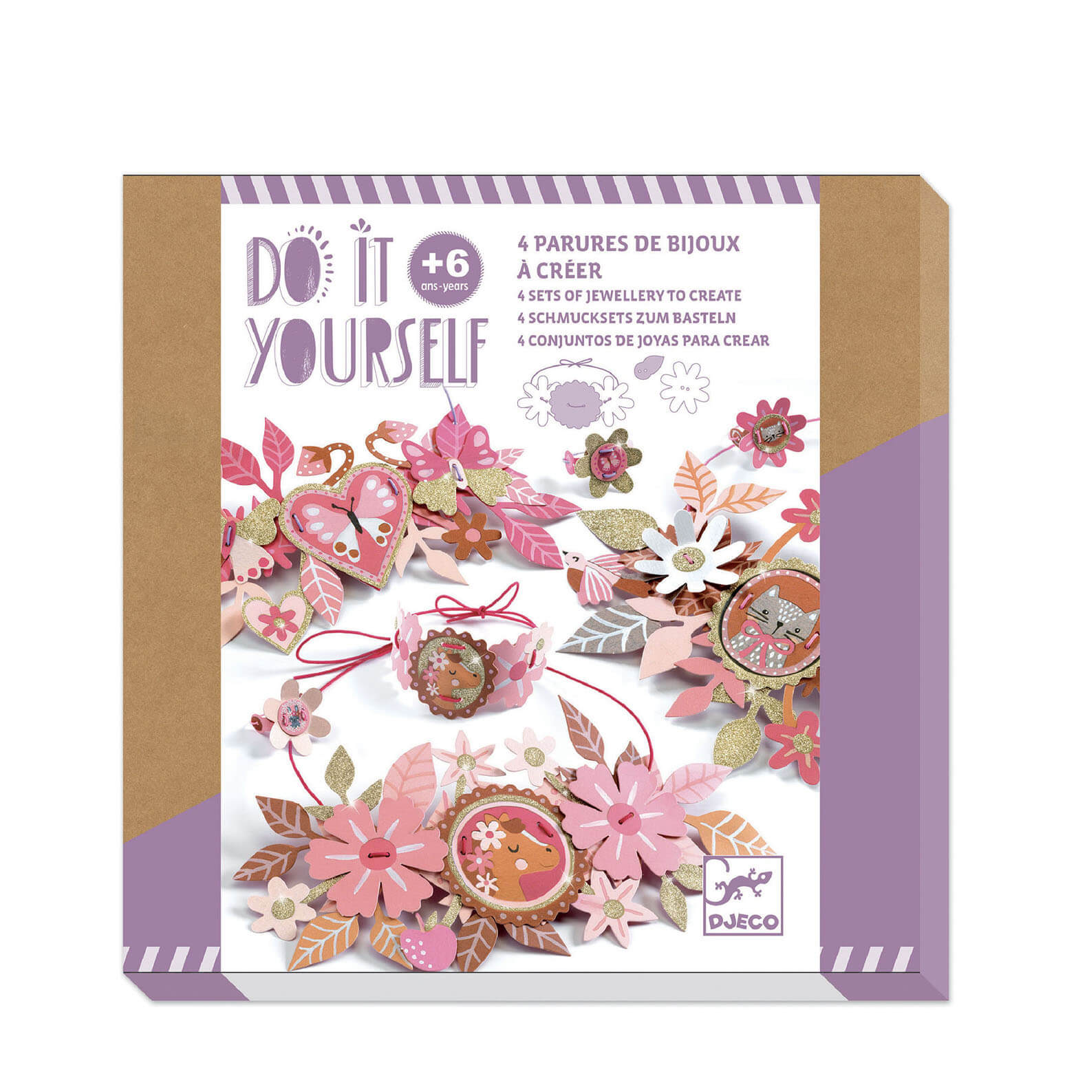 Djeco Do It Yourself Craft Set - Floral Paper Jewellery