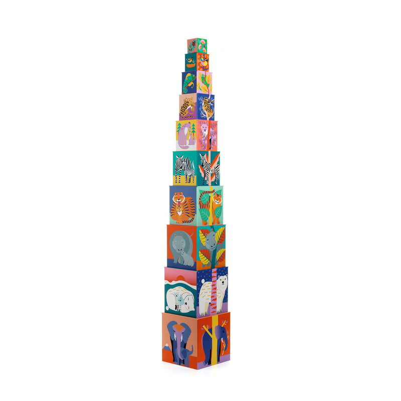 Djeco Wild Animals Stacking Blocks – Small Kins