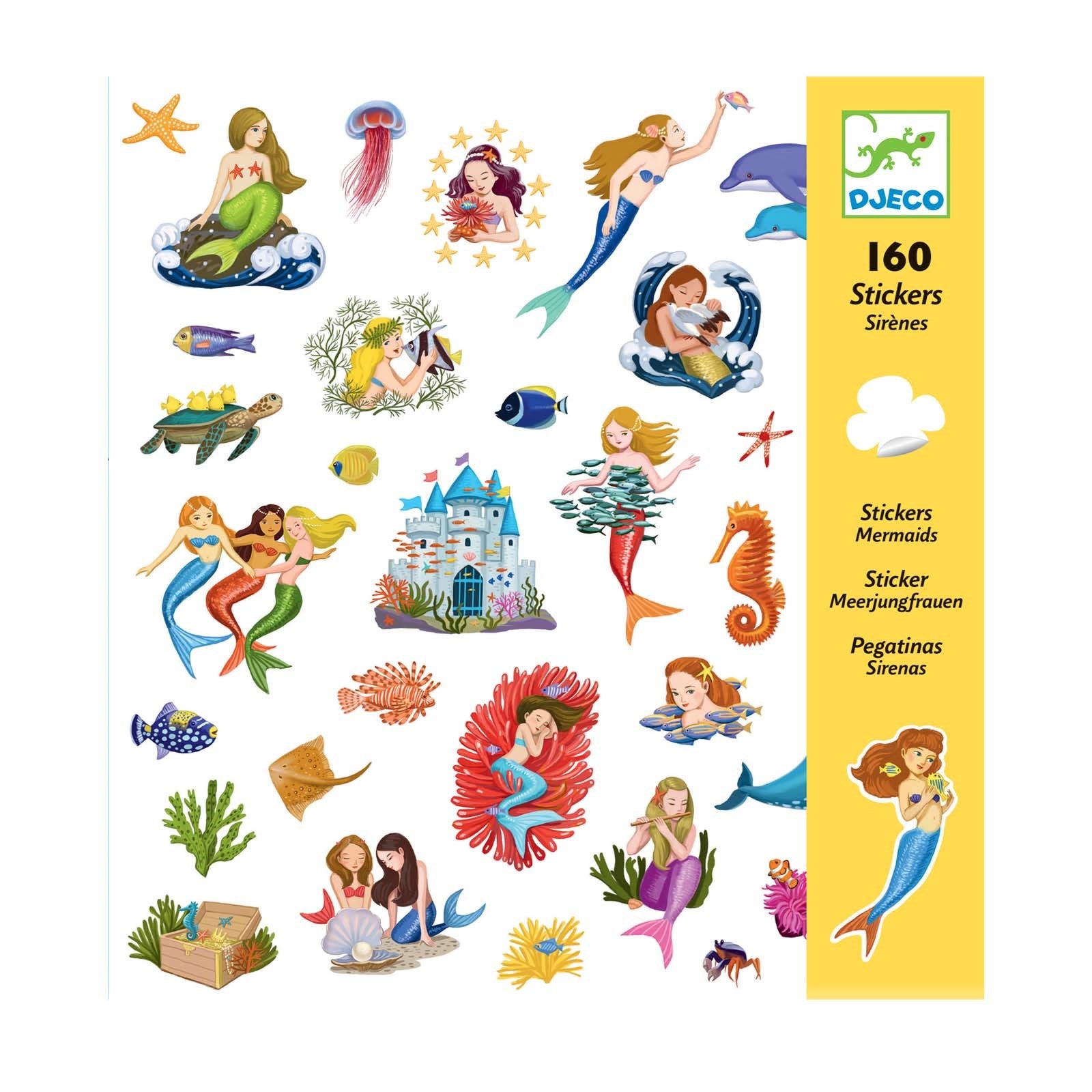 160 Stickers On Sheets - Mermaids