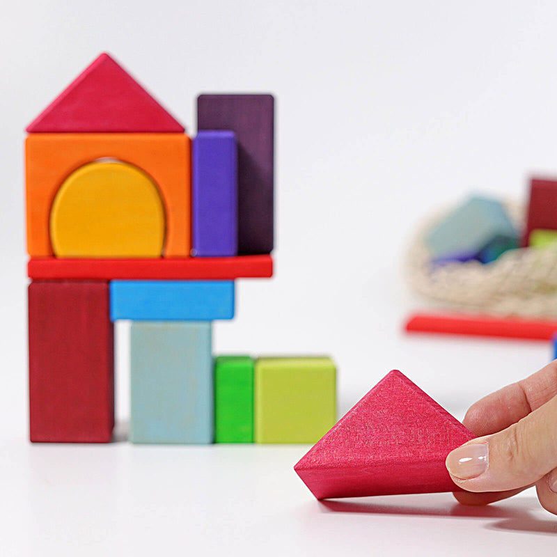 Grimm’s 30 Coloured Geo Blocks Building Blocks – Small Kins