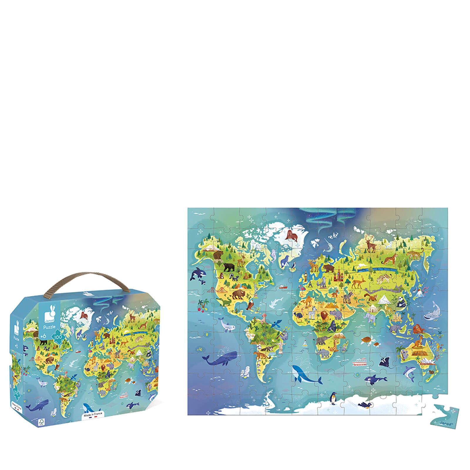 Janod World Puzzle - 100 Pieces